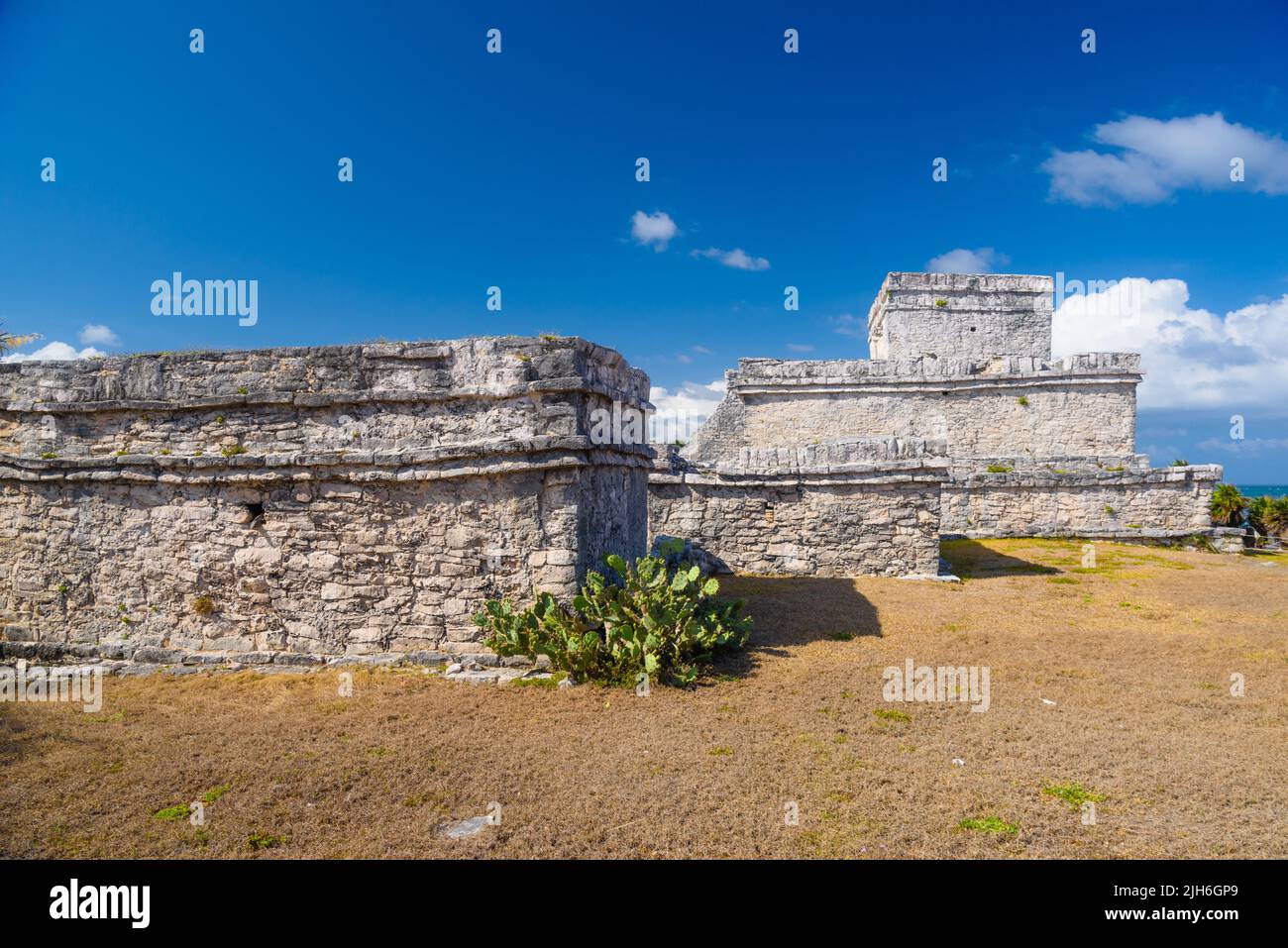 The castle, Mayan Ruins in Tulum, Riviera Maya, Yucatan, Caribbean Sea ...
