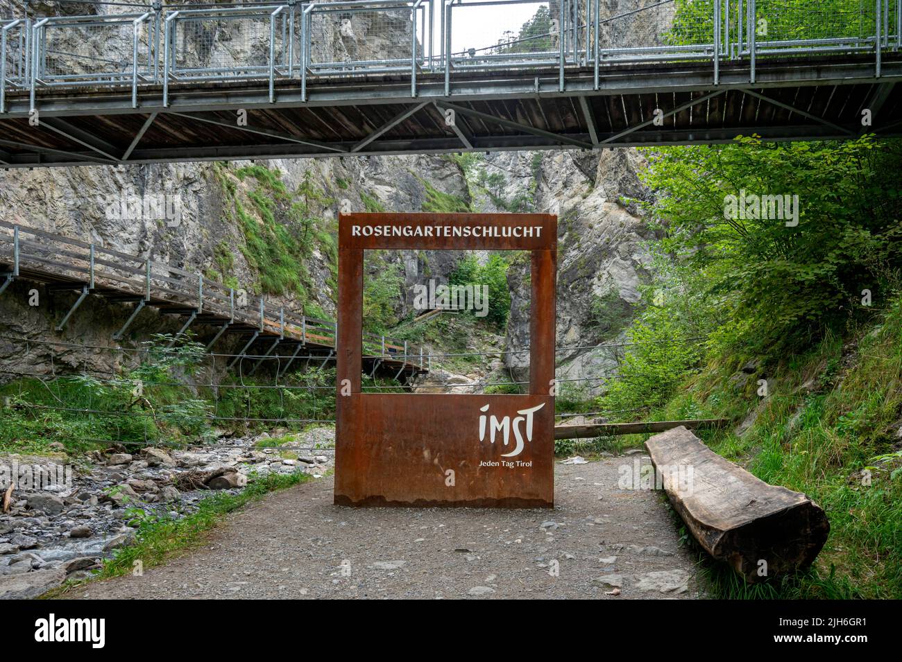Access to the rose garden Gorge near Imst, Tyrol, Austria Stock Photo ...