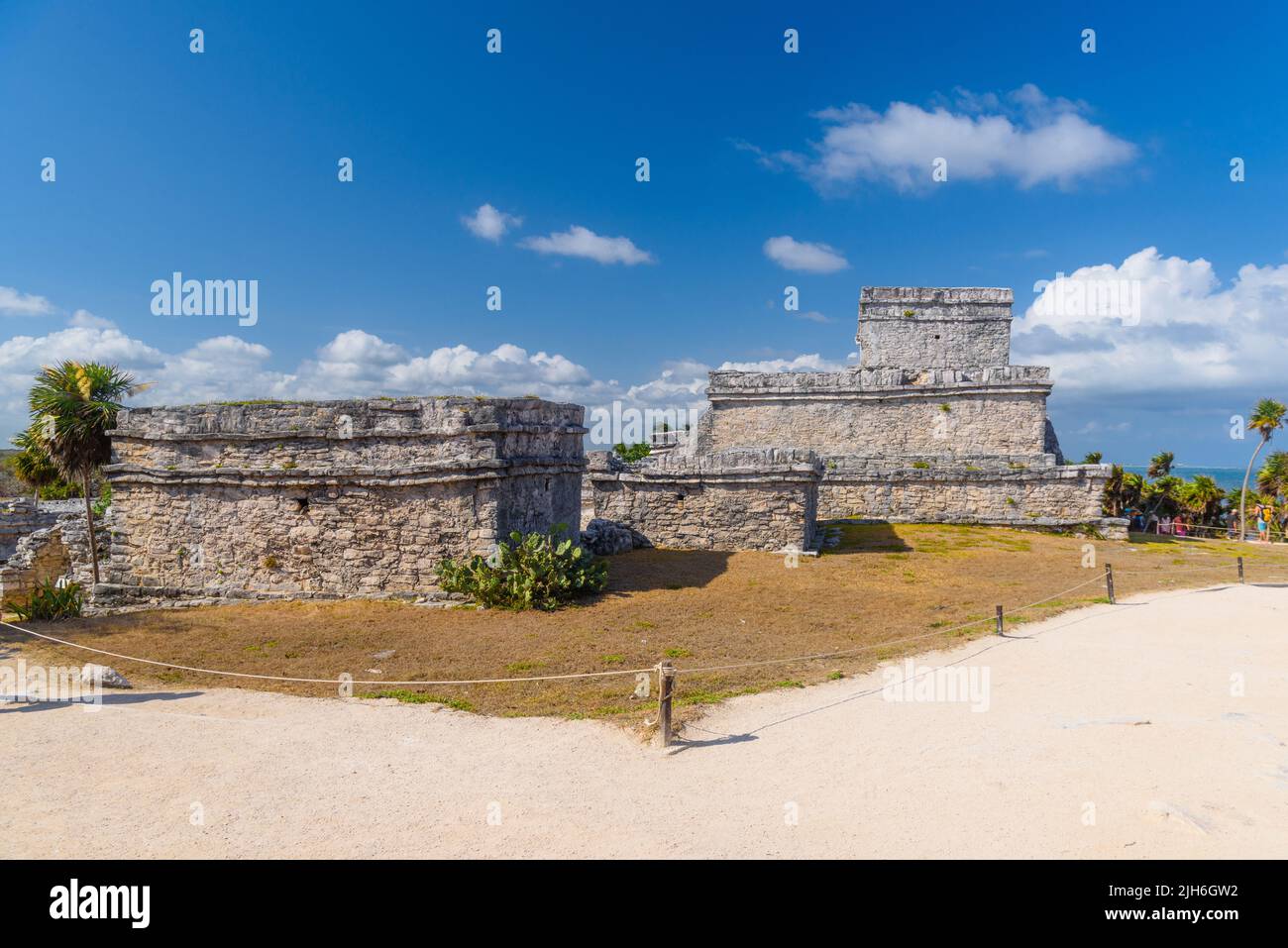 The castle, Mayan Ruins in Tulum, Riviera Maya, Yucatan, Caribbean Sea ...