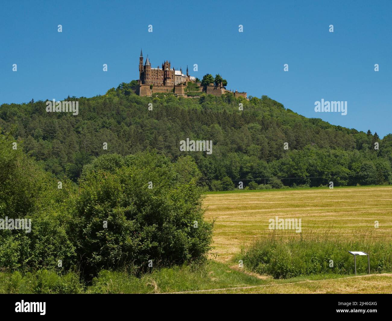 Hohenzollern Castle on the 855m high Burgberg in the municipality of ...