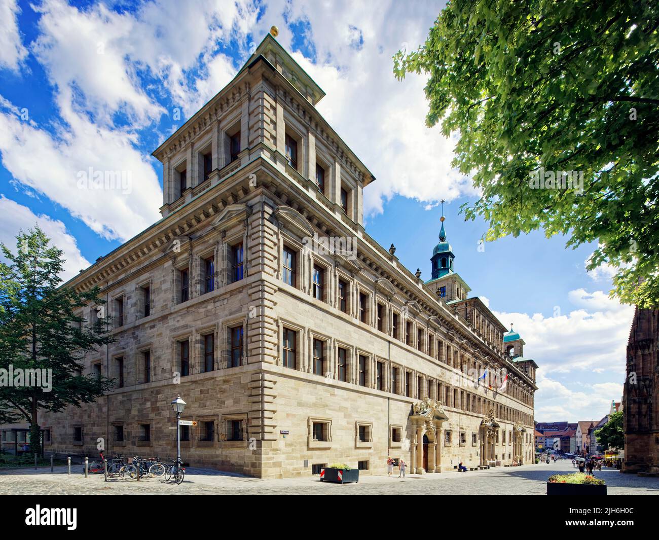 West facade of the Old Town Hall, also known as the Wolff Building ...