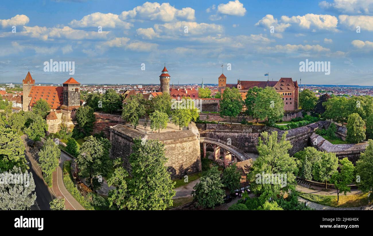 Aerial view from the north, on the left DJH Youth Hostel Nuremberg ...