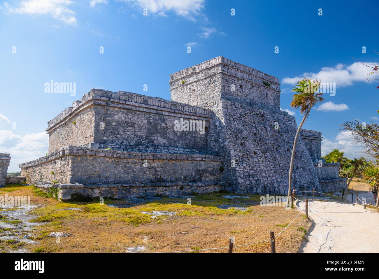 The castle, Mayan Ruins in Tulum, Riviera Maya, Yucatan, Caribbean Sea ...