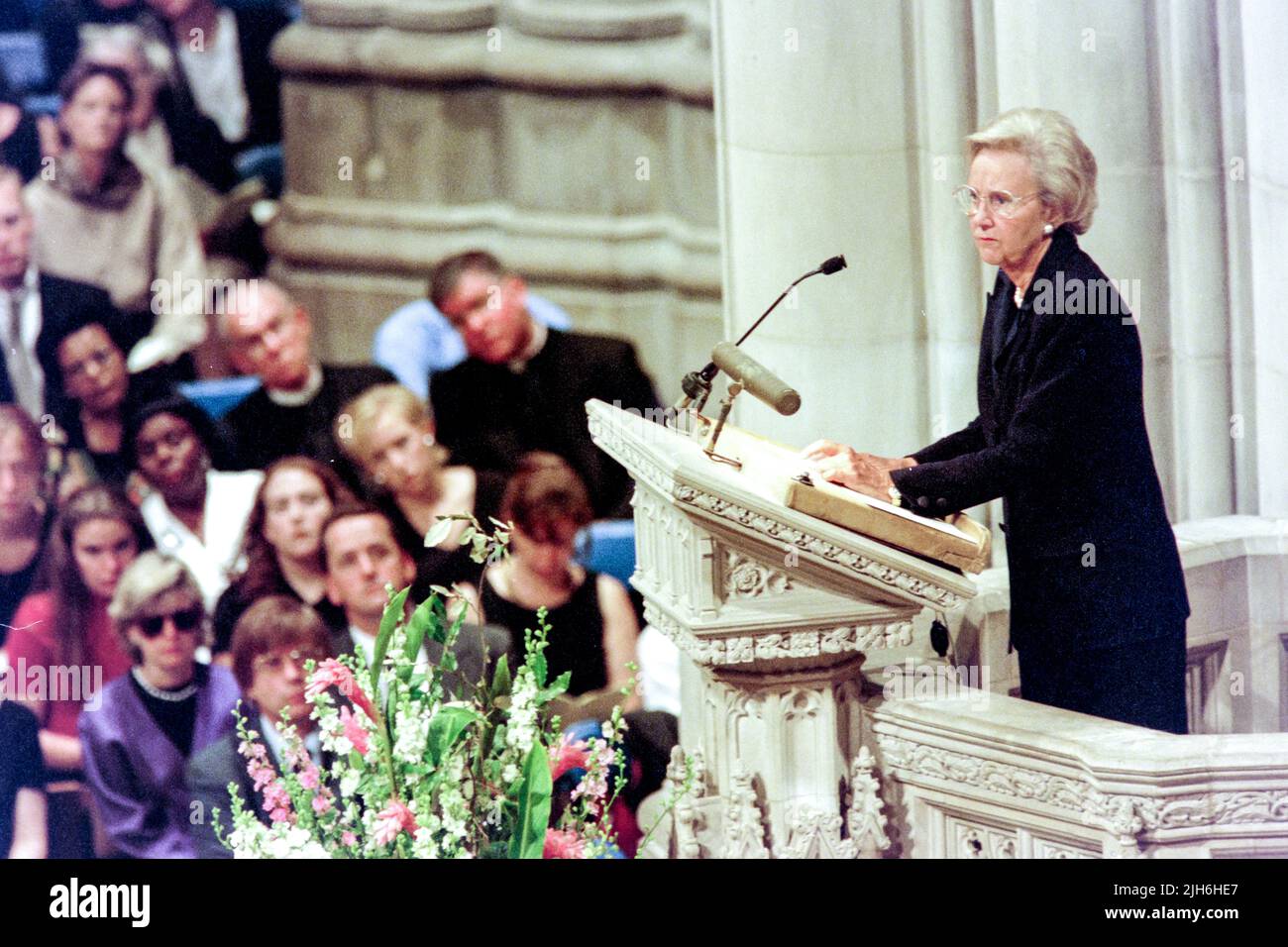 Katharine Graham, chairman of The Washington Post delivers a tribute to ...
