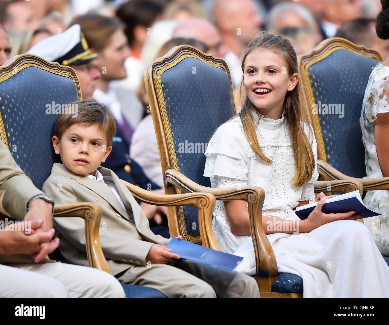 Prince Oscar, Princess Estelle at the celebration of Crown Princess ...