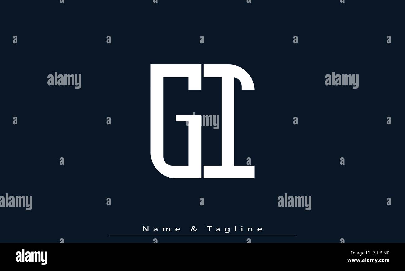 Alphabet letters Initials Monogram logo GI , IG Stock Vector Image ...