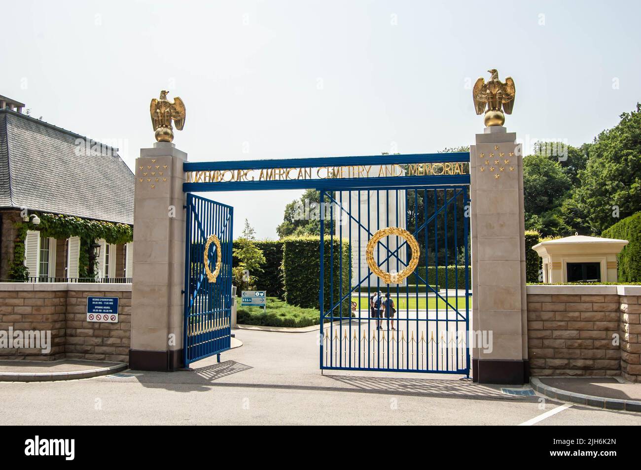 LUXEMBOURG - 18 June 2022: Gates to the Luxembourg American Cemetary ...