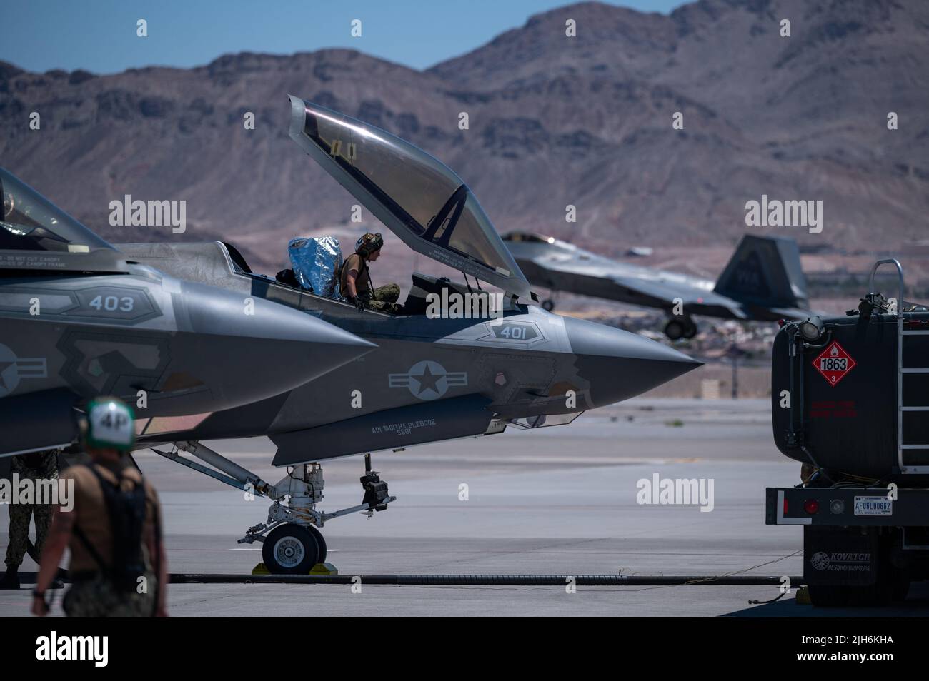 A U.S. Navy Sailor assigned to the Strike Fighter Squadron 147, Naval Air Station Lemoore ...