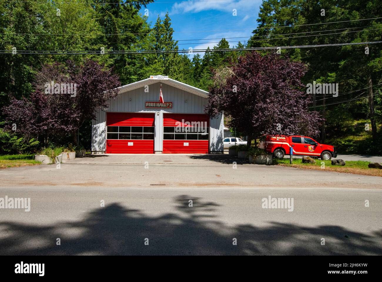Firehall #2 at Magic Lake, North Pender Island Stock Photo - Alamy
