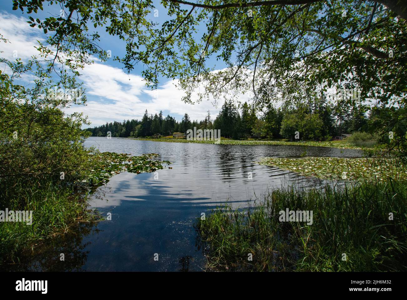Magic Lake, North Pender Island, British Columbia, Canada Stock Photo ...