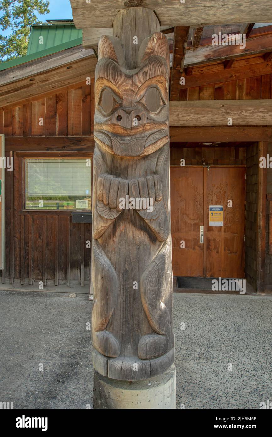 Totem Pole Columns, Pender Island Community Hall on North Pender Island ...