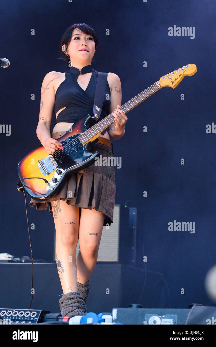 London, UK. 15 July 2022. Beabadoobee performs as a support act for Sam ...