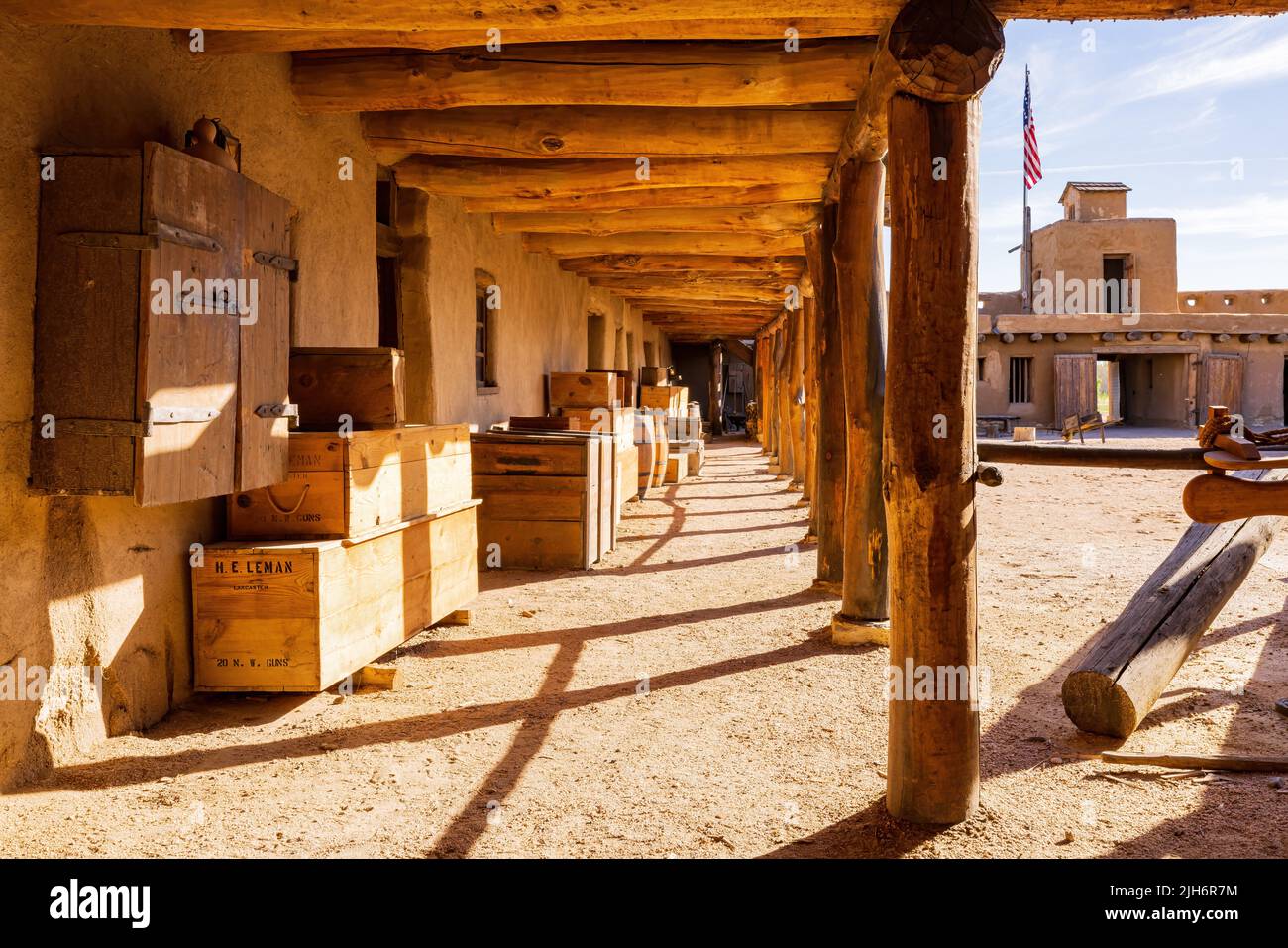 Sunny view of the Bent's Old Fort National Historic Site at Colorado ...