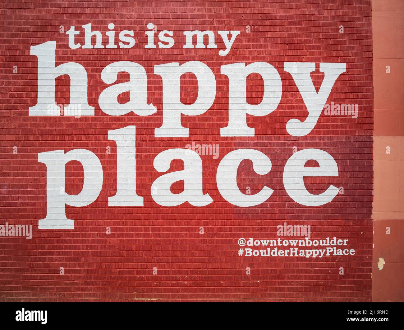 Colorado, JUL 2 2022 - Big text of this is my happy place in downtown ...