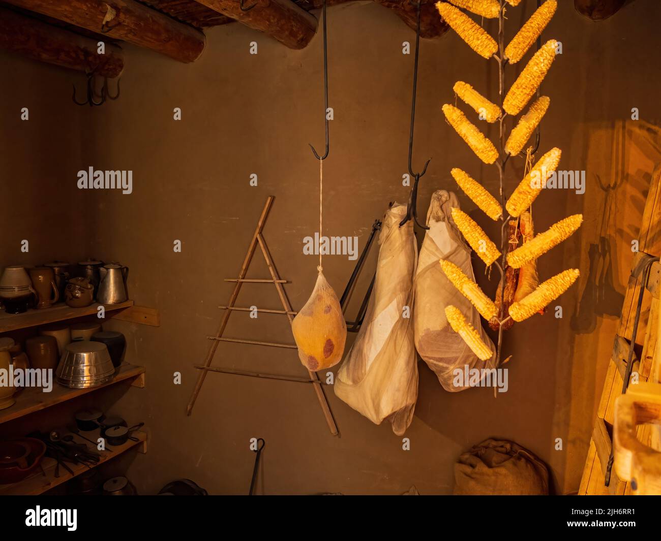 Colorado, JUL 10 2022 - Interior view of the Bent's Old Fort National ...