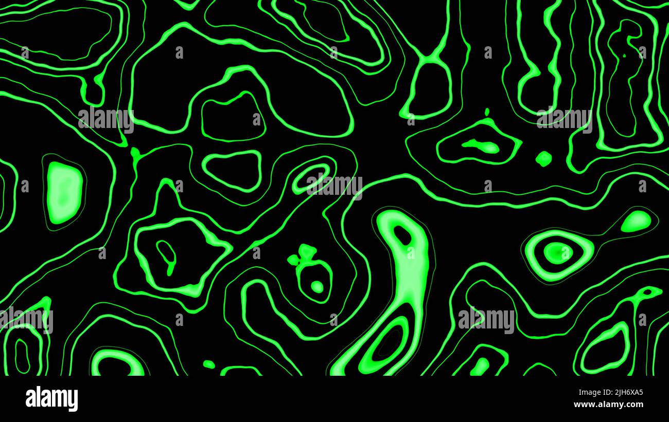 Curved abstract shapes on a black background. liquid forms. Abstraction ...