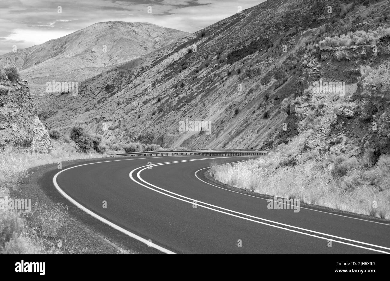 Country road in mountain Black and White Stock Photos & Images - Alamy