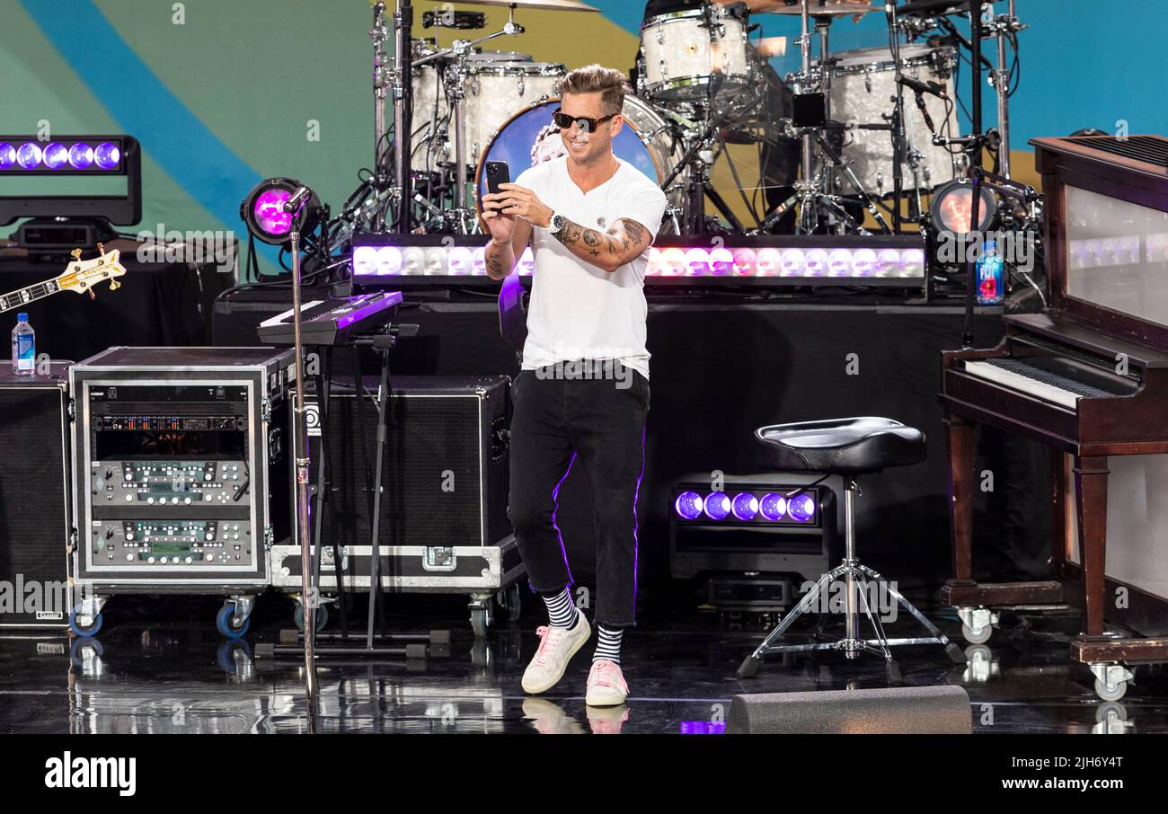 New York, NY - July 15, 2022: Ryan Tedder of Pop rock band One Republic ...