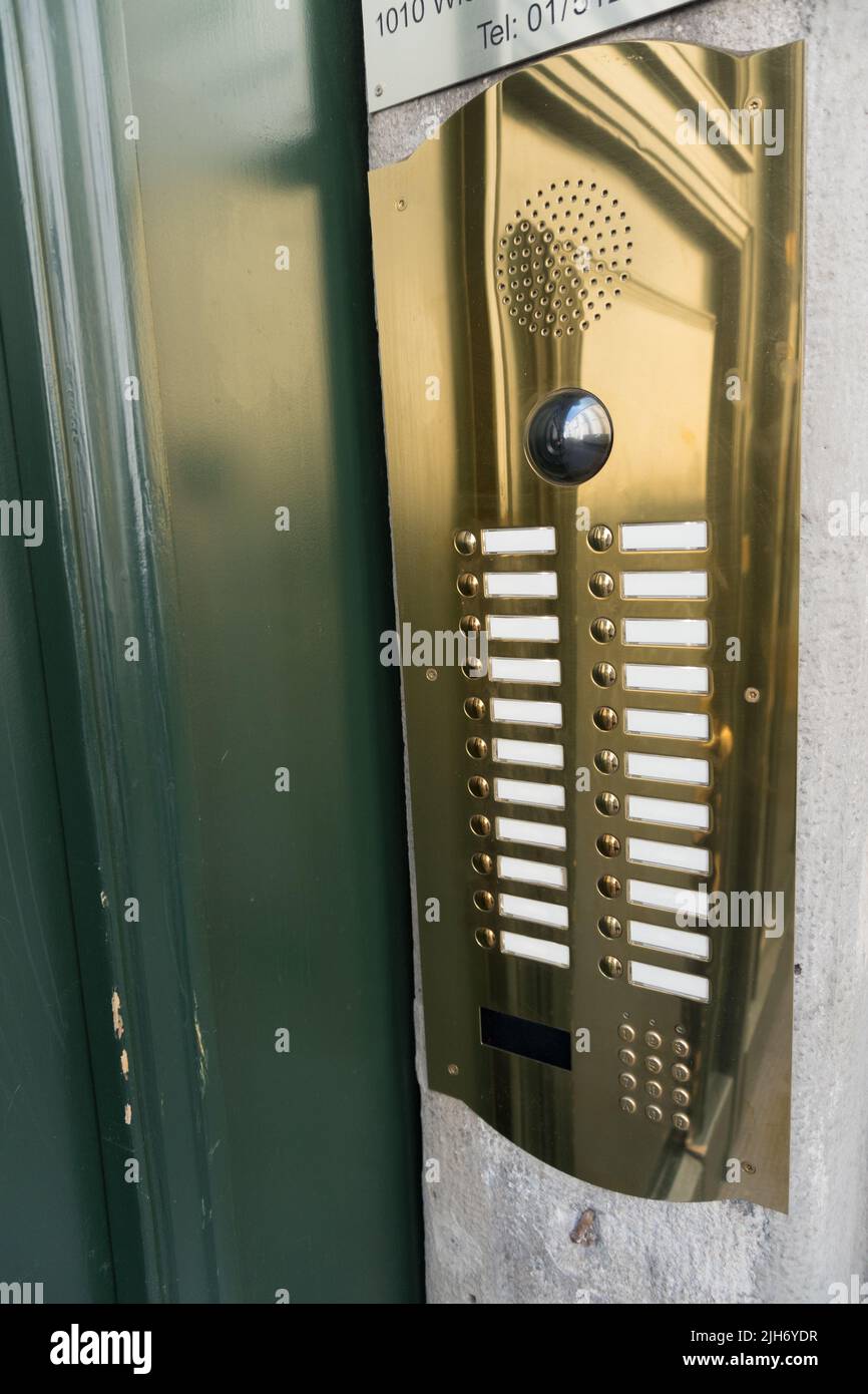 high-quality noble vintage retro door bells at gold golden bell board ...