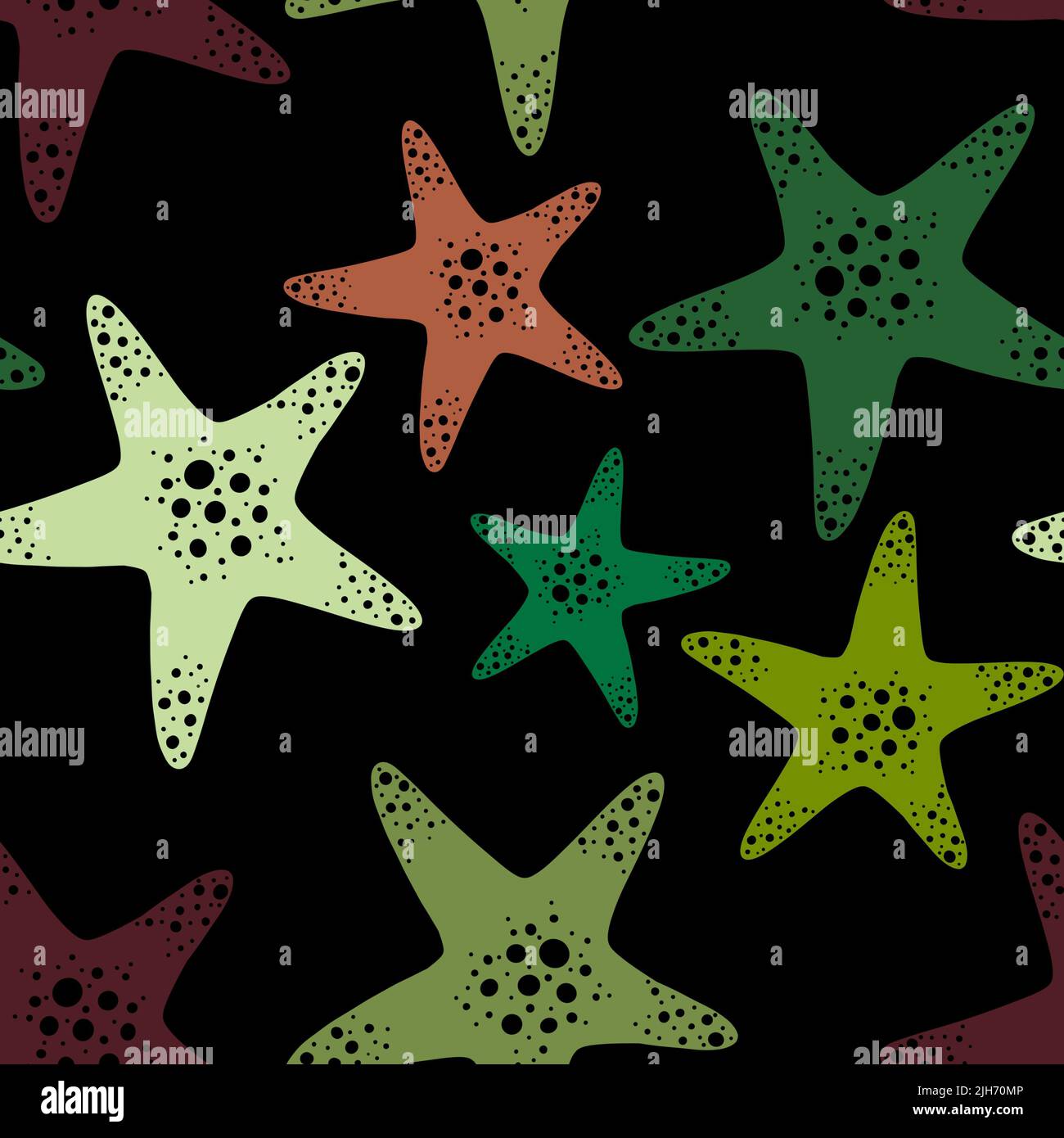 Summer ocean seamless sea star pattern for clothes print and ...