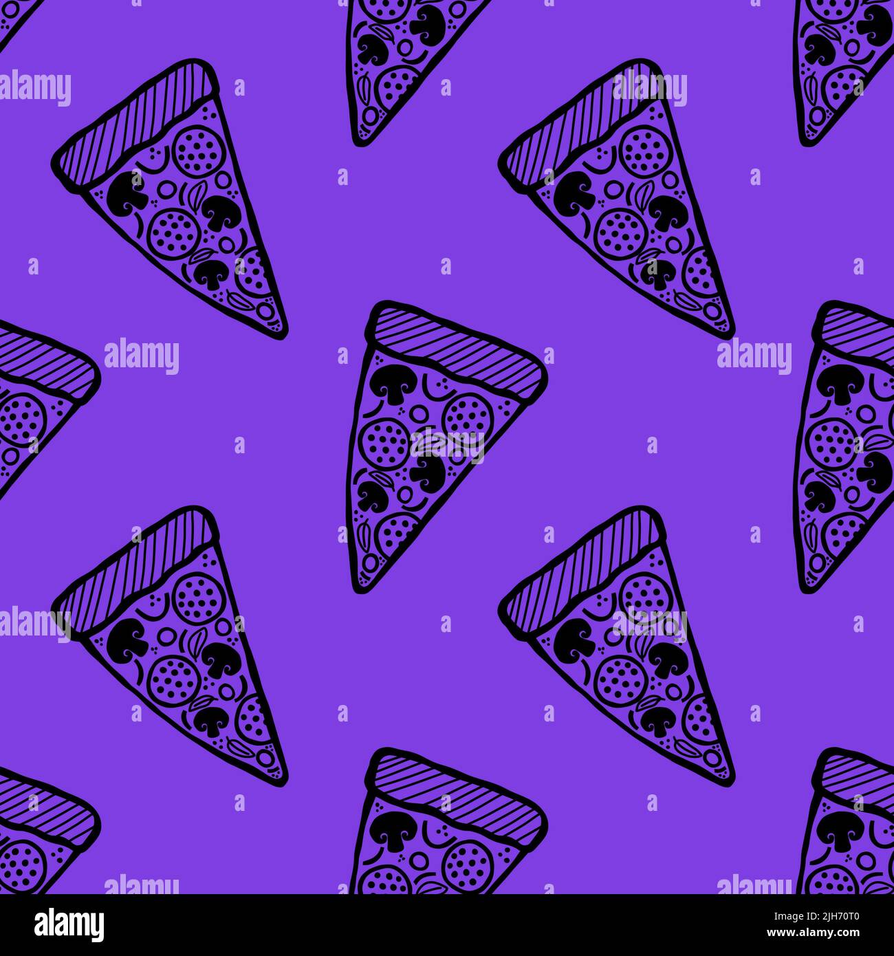 Cartoon pizza seamless food menu pattern for fabrics and wrapping paper ...