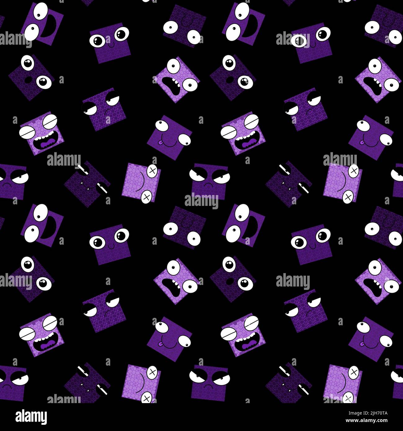 Square monsters seamless cartoon kids pattern for clothes print and ...