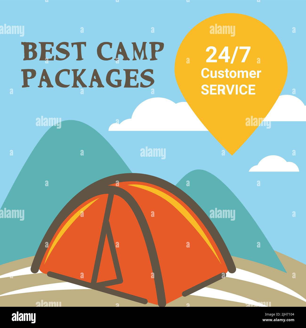 Best camp packages, customer service ads banner Stock Vector Image ...