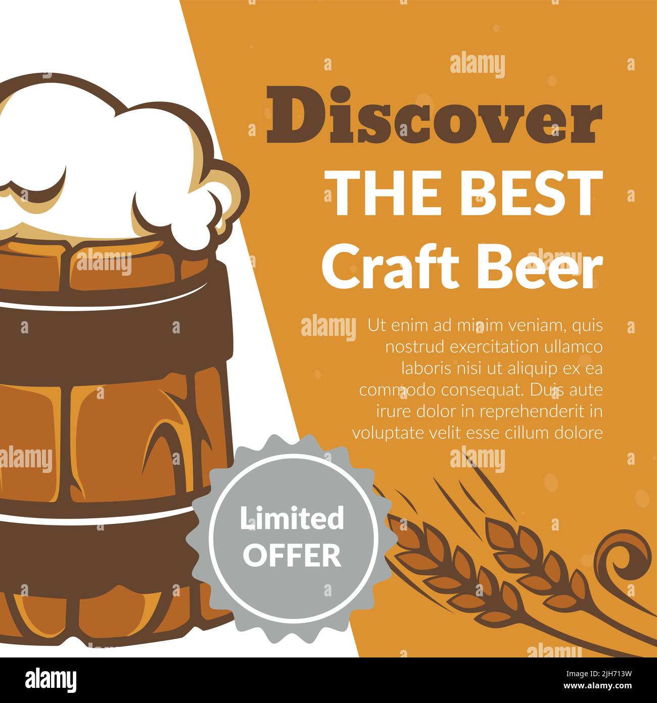 Discover best craft beer, limited offer banner Stock Vector Image & Art ...