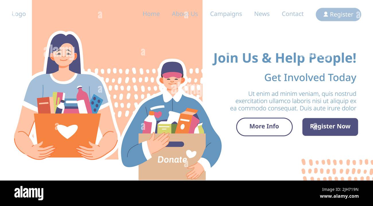 Get involved into volunteering project and help Stock Vector Image ...