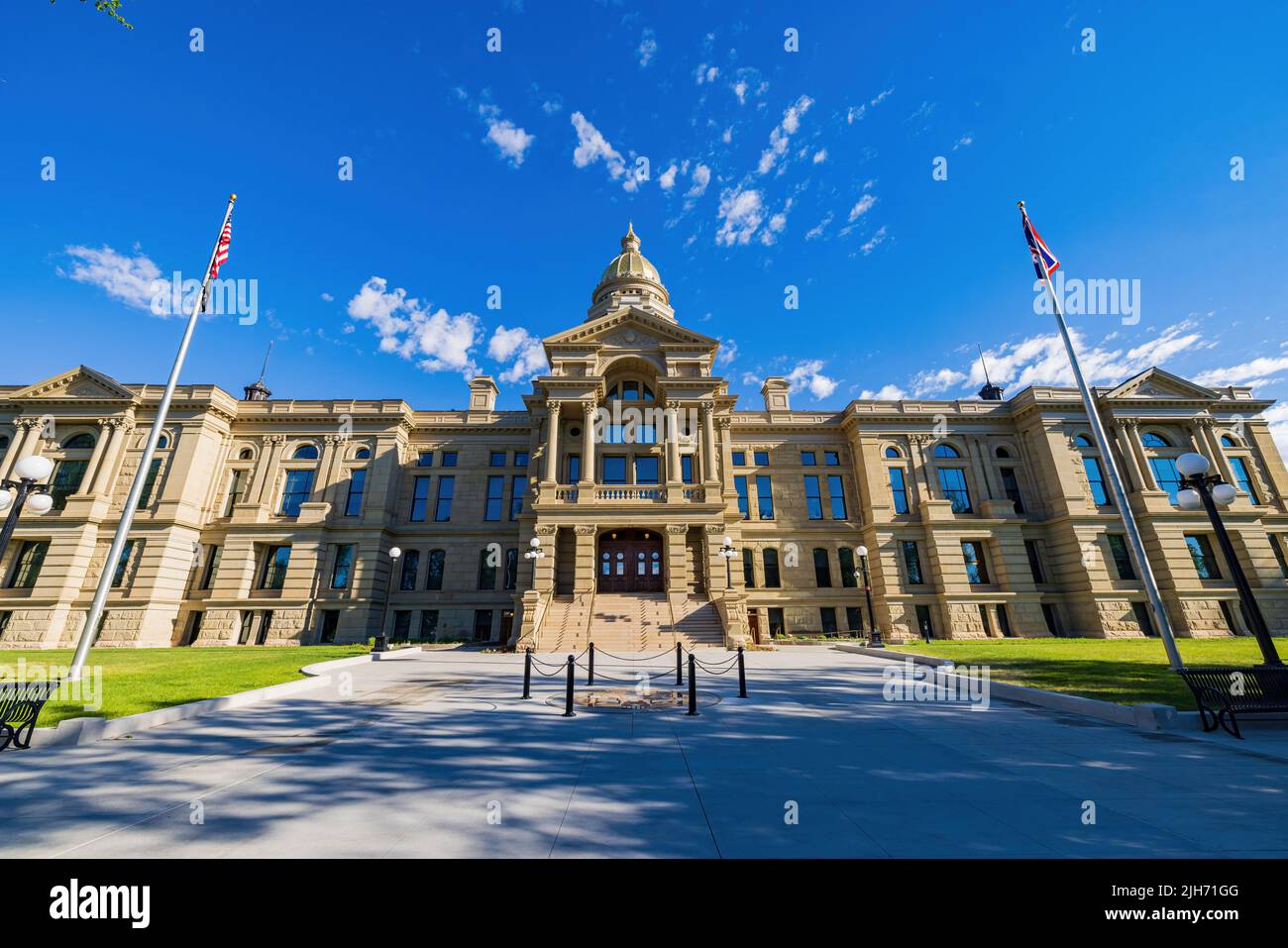 Sunny view of the Wyoming State capitol building at Cheyenne, Wyoming ...