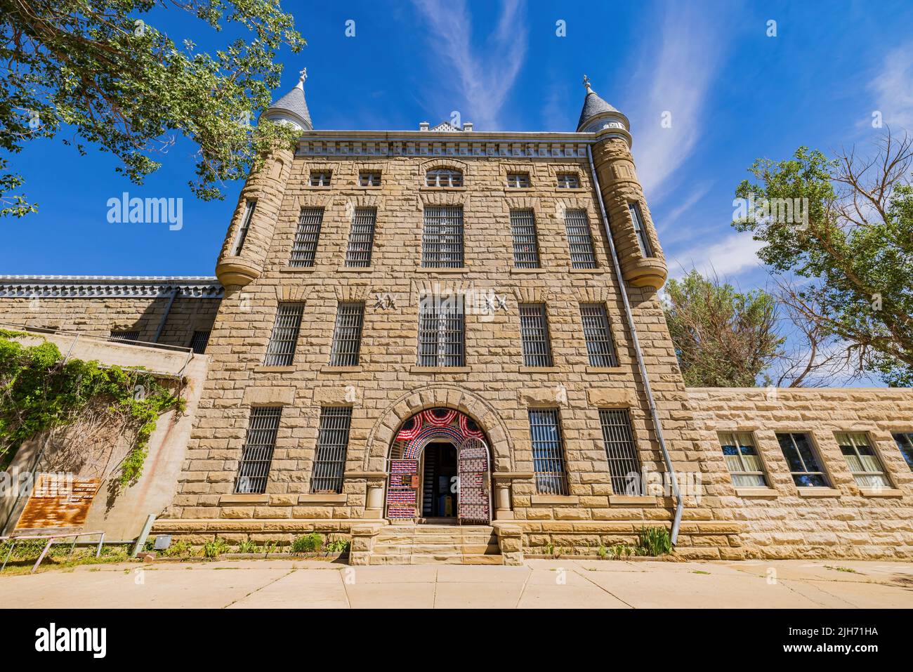 Sunny exterior view of the Wyoming Frontier Prison Museum at Wyoming ...