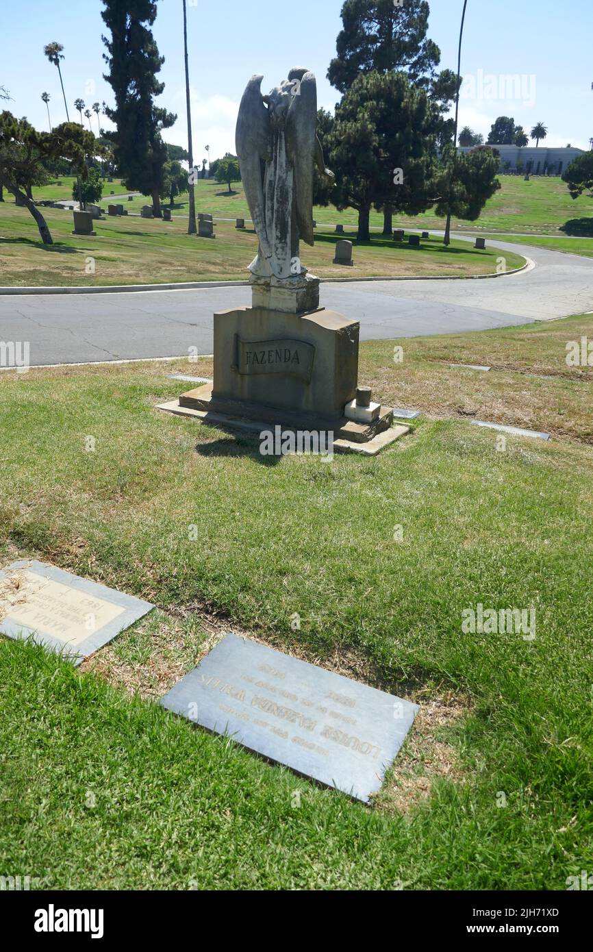 Inglewood, California, USA 13th July 2022 Actress Louise Fazenda's Grave in Mignonette Section ...