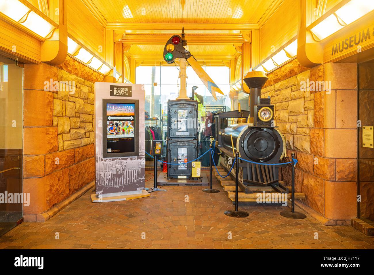 Wyoming, JUL 3 2022 - Interior view of the Cheyenne Depot Museum Stock ...
