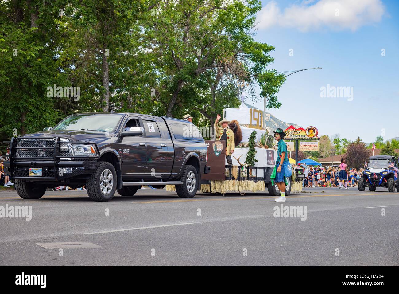 Wyoming, JUL 4 2022 - Sunny view of the famous Cody Stampede Parade ...