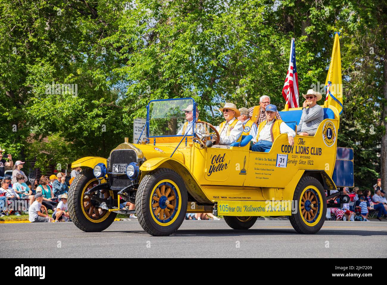 Wyoming, JUL 4 2022 - Sunny view of the famous Cody Stampede Parade ...