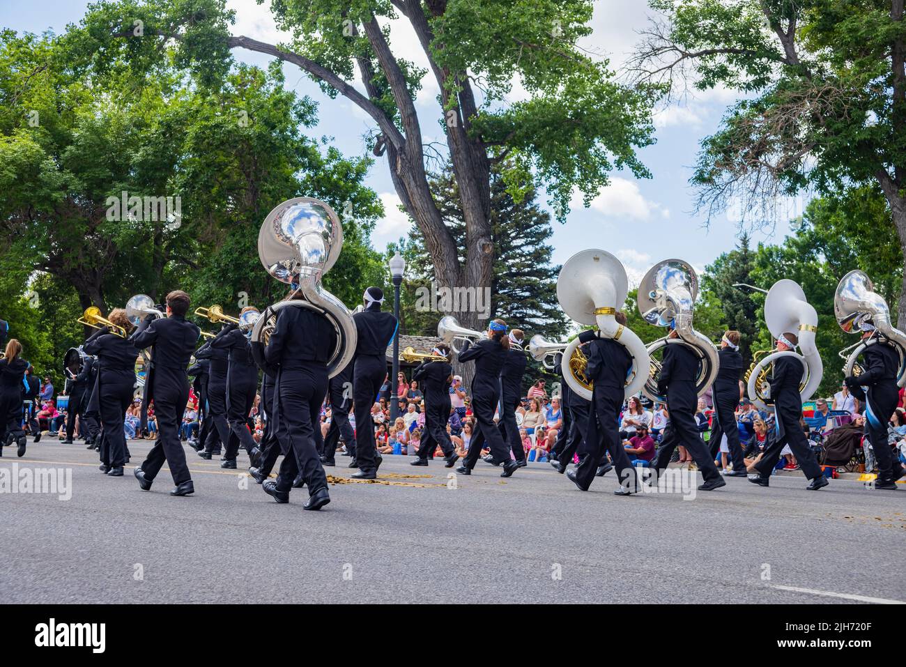 Wyoming, JUL 4 2022 - Sunny view of the famous Cody Stampede Parade ...