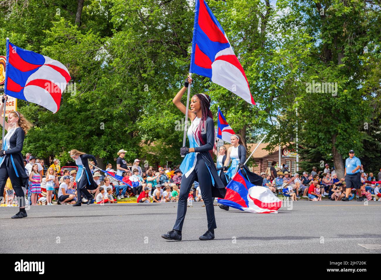 Wyoming, JUL 4 2022 - Sunny view of the famous Cody Stampede Parade ...
