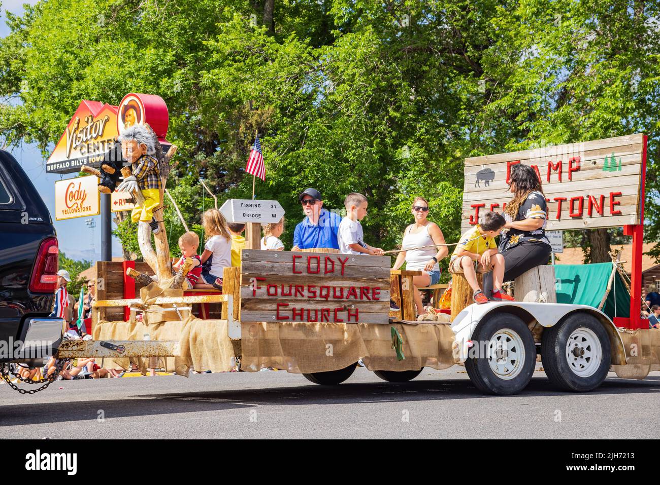 Wyoming, JUL 4 2022 - Sunny view of the famous Cody Stampede Parade ...