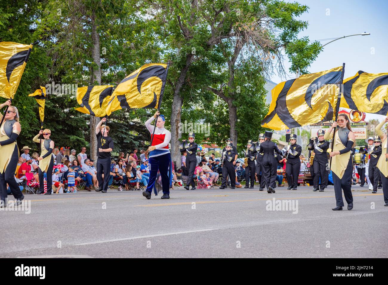Wyoming, JUL 4 2022 - Sunny view of the famous Cody Stampede Parade ...