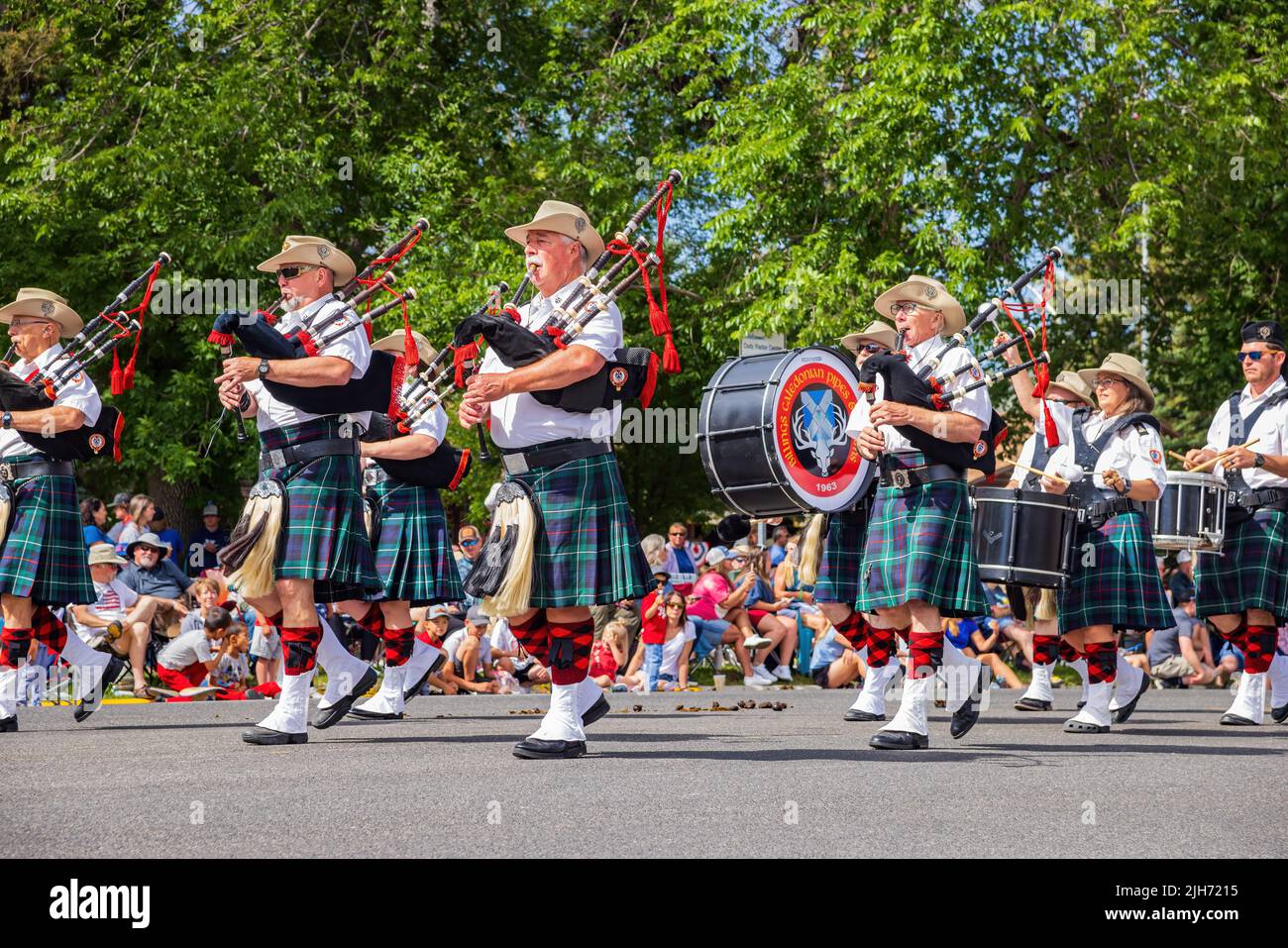 Wyoming, JUL 4 2022 - Sunny view of the famous Cody Stampede Parade ...