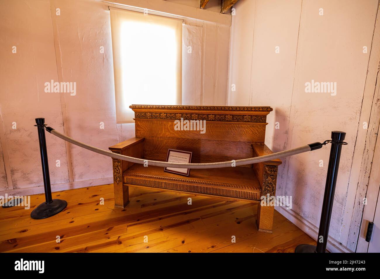 Wyoming, JUL 9 2022 - Interior view of the Wyoming Territorial Prison ...
