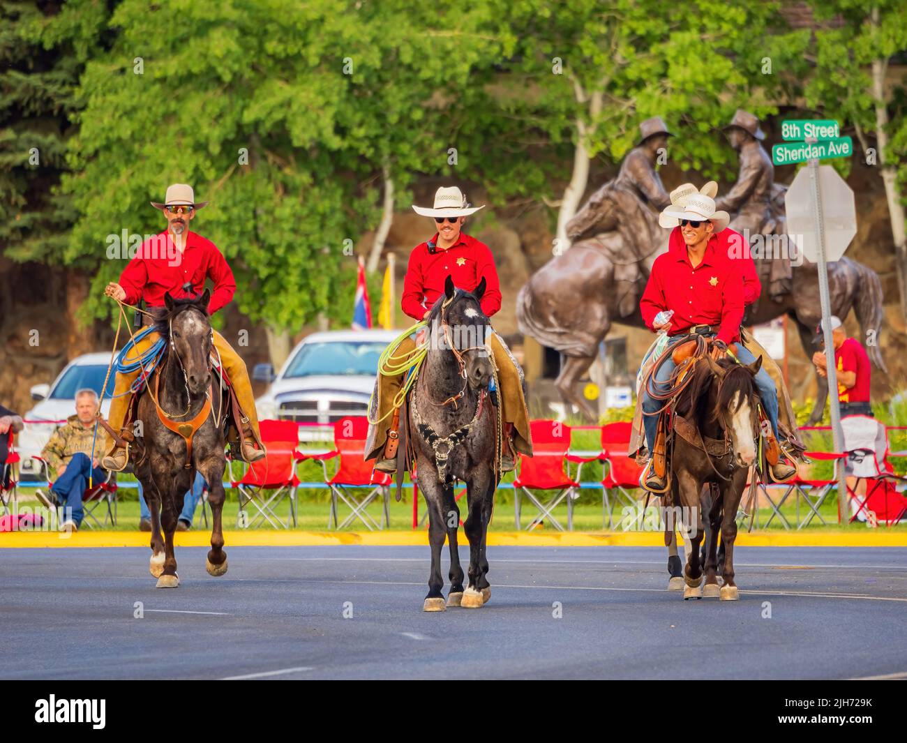 Wyoming, JUL 4 2022 - Sunny view of the famous Cody Stampede Parade ...