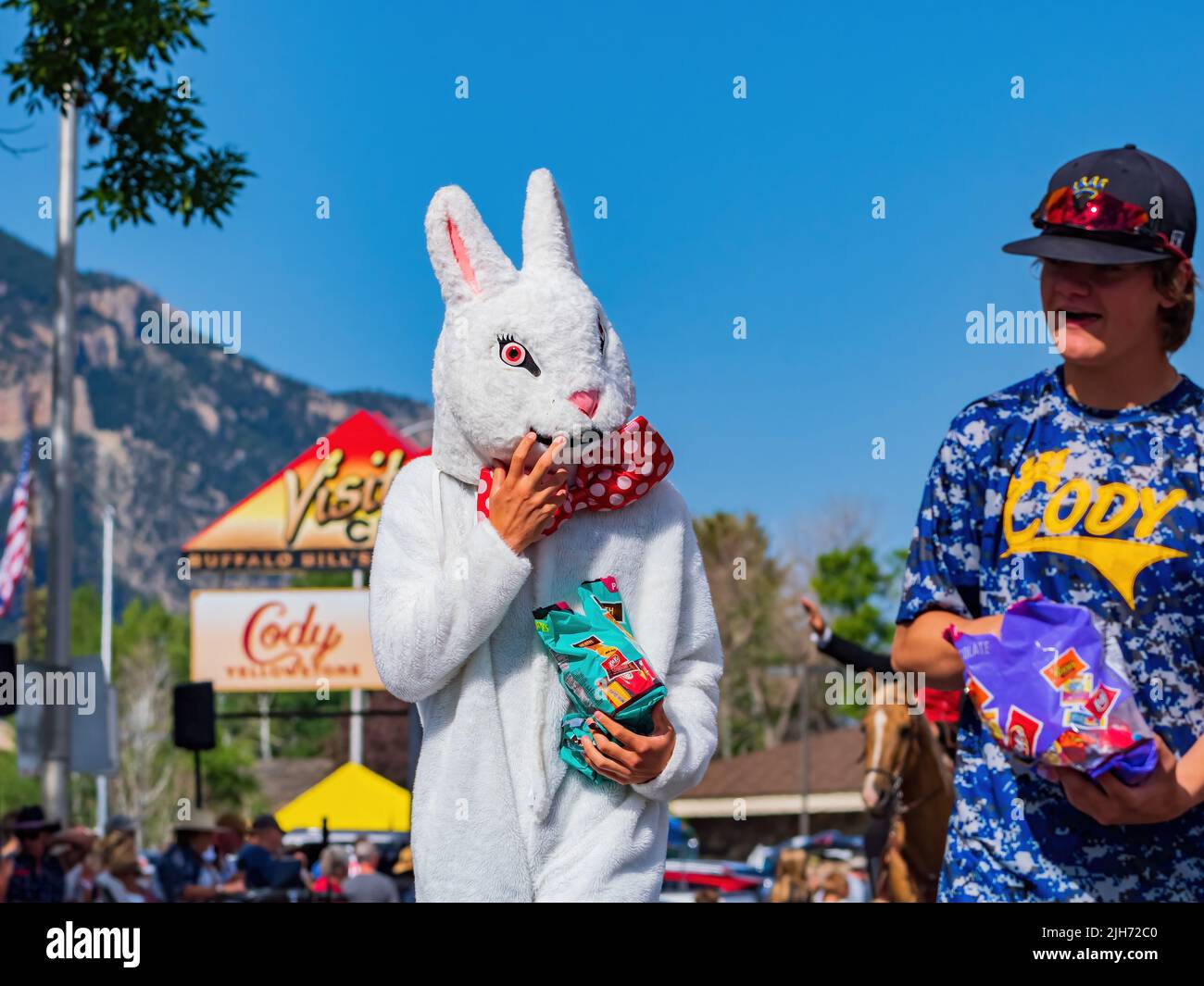 Wyoming, JUL 4 2022 - Sunny view of the famous Cody Stampede Parade ...