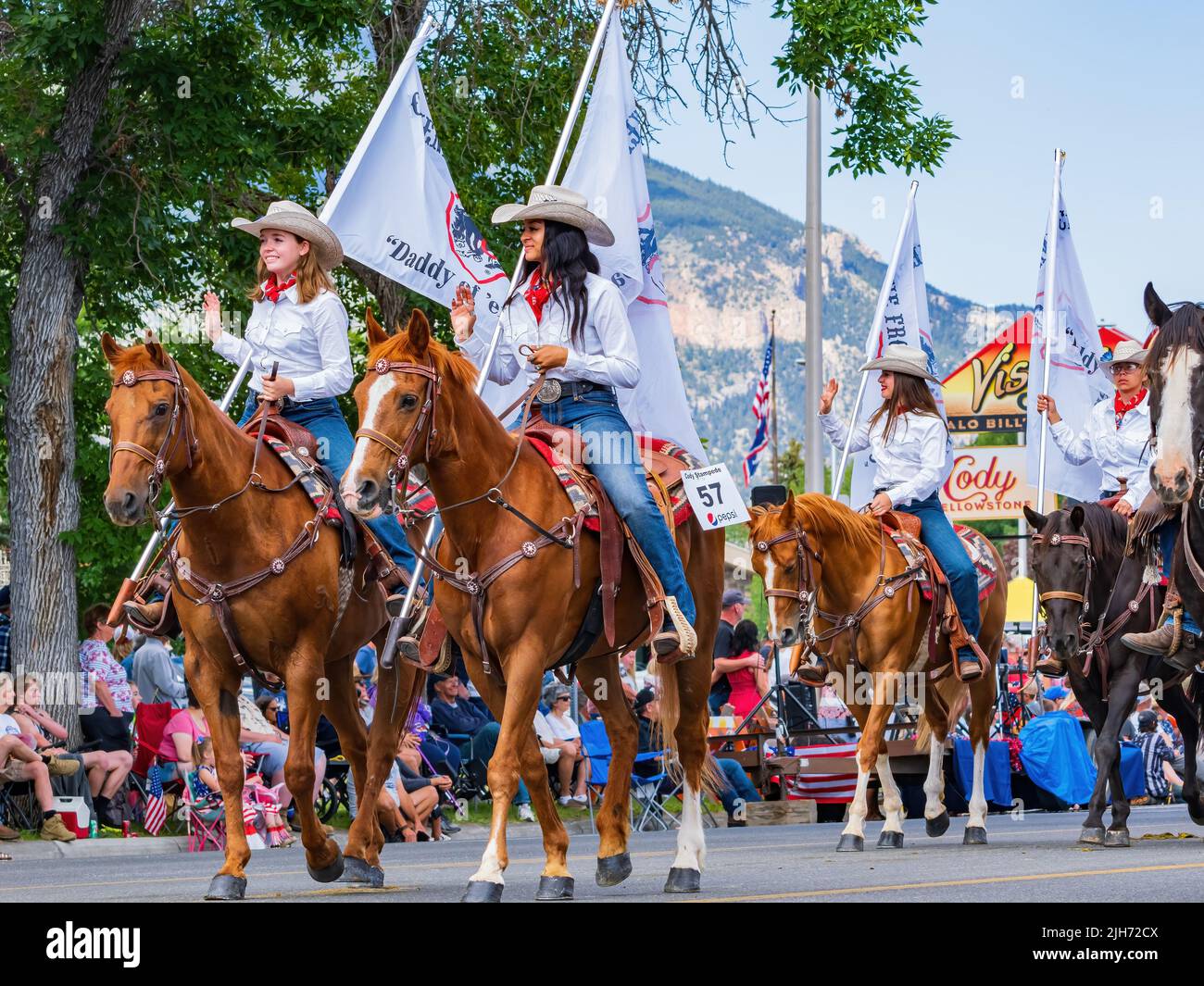 Wyoming, JUL 4 2022 - Sunny view of the famous Cody Stampede Parade Stock Photo - Alamy