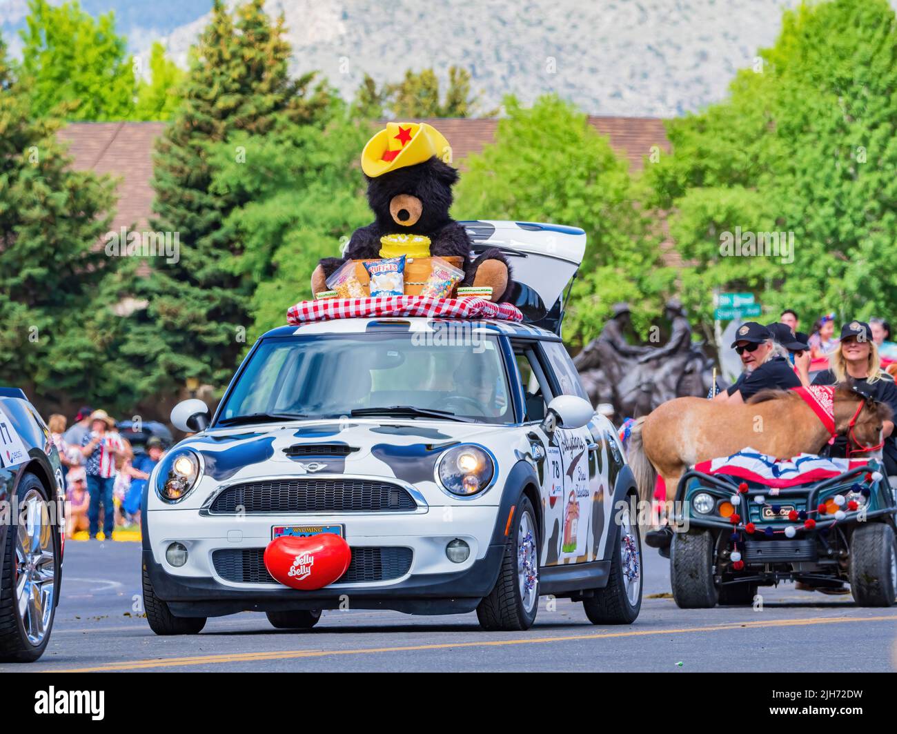 Wyoming, JUL 4 2022 - Sunny view of the famous Cody Stampede Parade ...