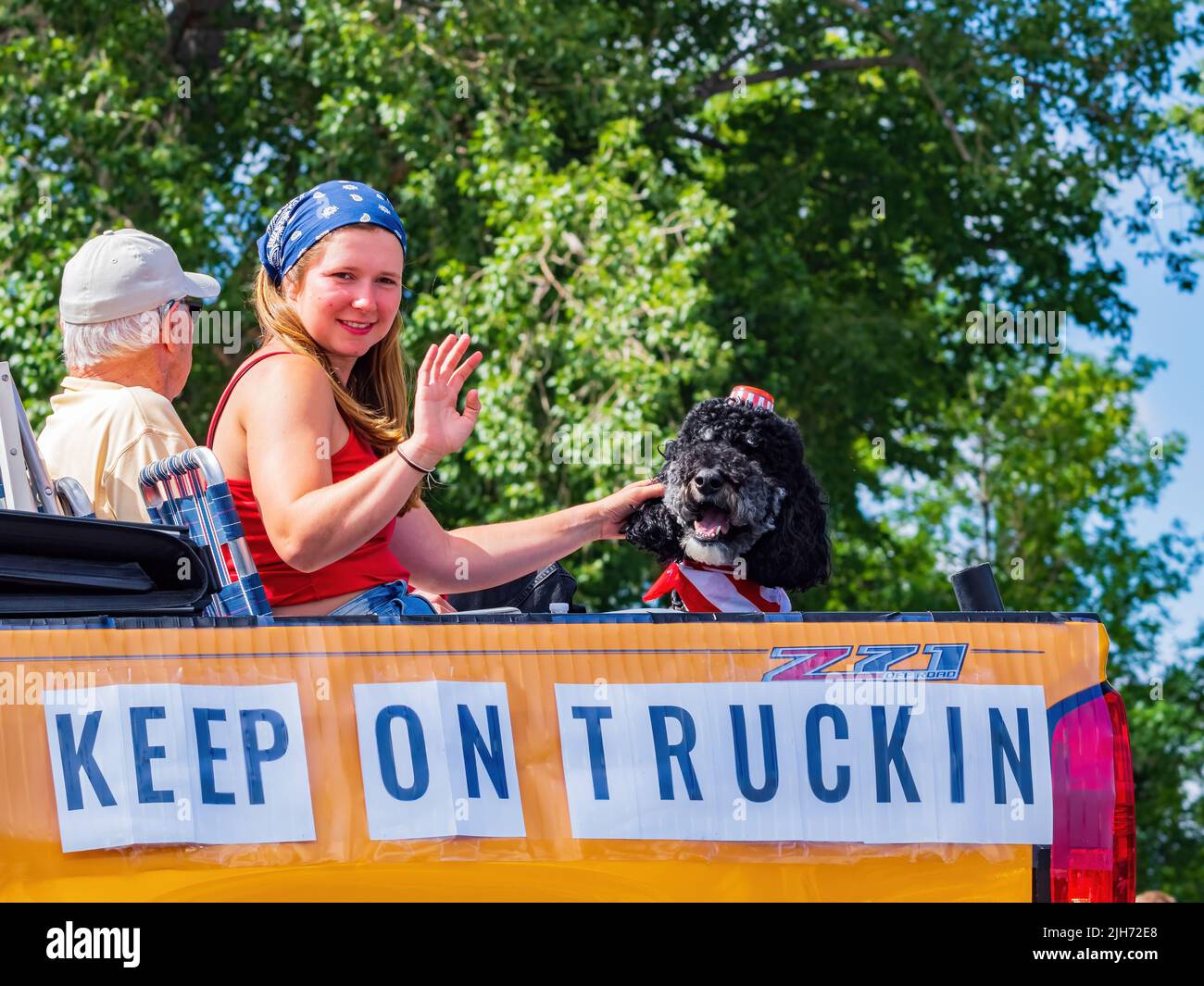 Wyoming, JUL 4 2022 - Sunny view of the famous Cody Stampede Parade ...