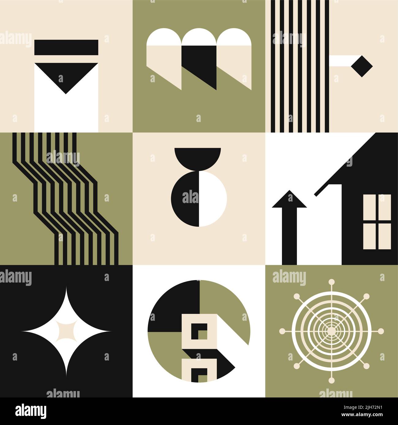 Contemporary abstract art, geometric form squares Stock Vector Image ...