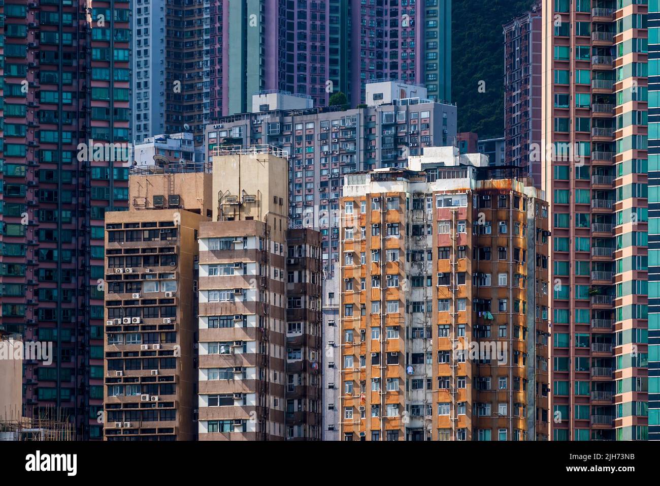 Detail of the high-density residential development of Sai Ying Pun ...