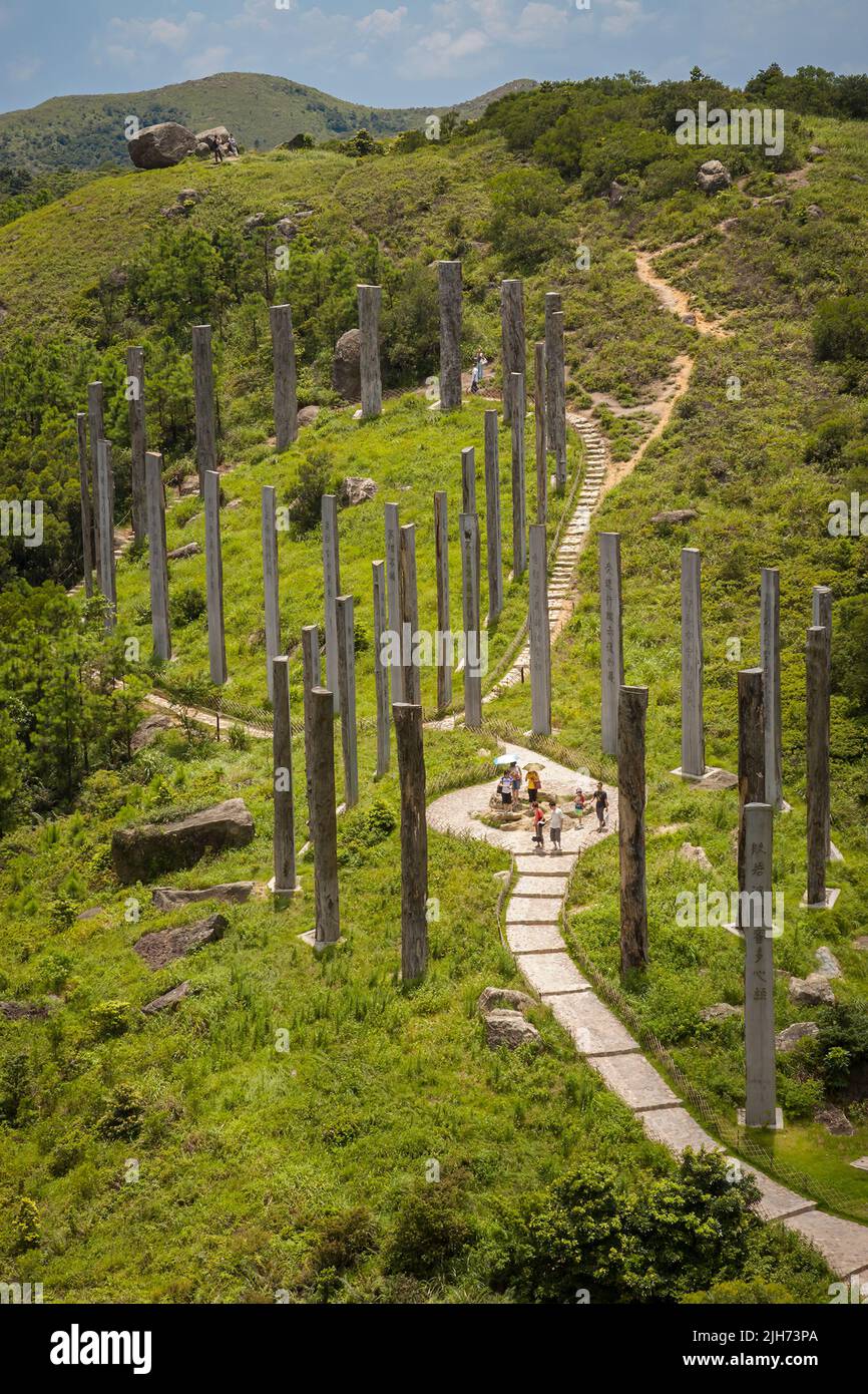 The Wisdom Path, a sculpture installation on Lantau Island, Hong Kong Stock Photo - Alamy