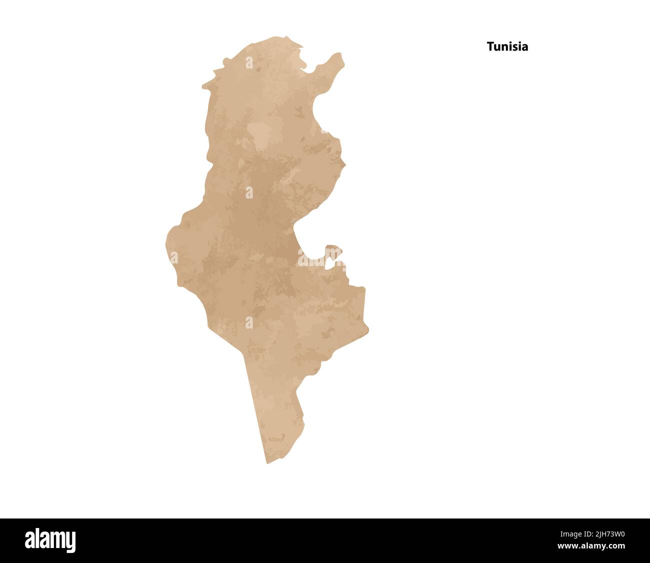 Old vintage paper textured map of Tunisia Country - Vector illustration ...